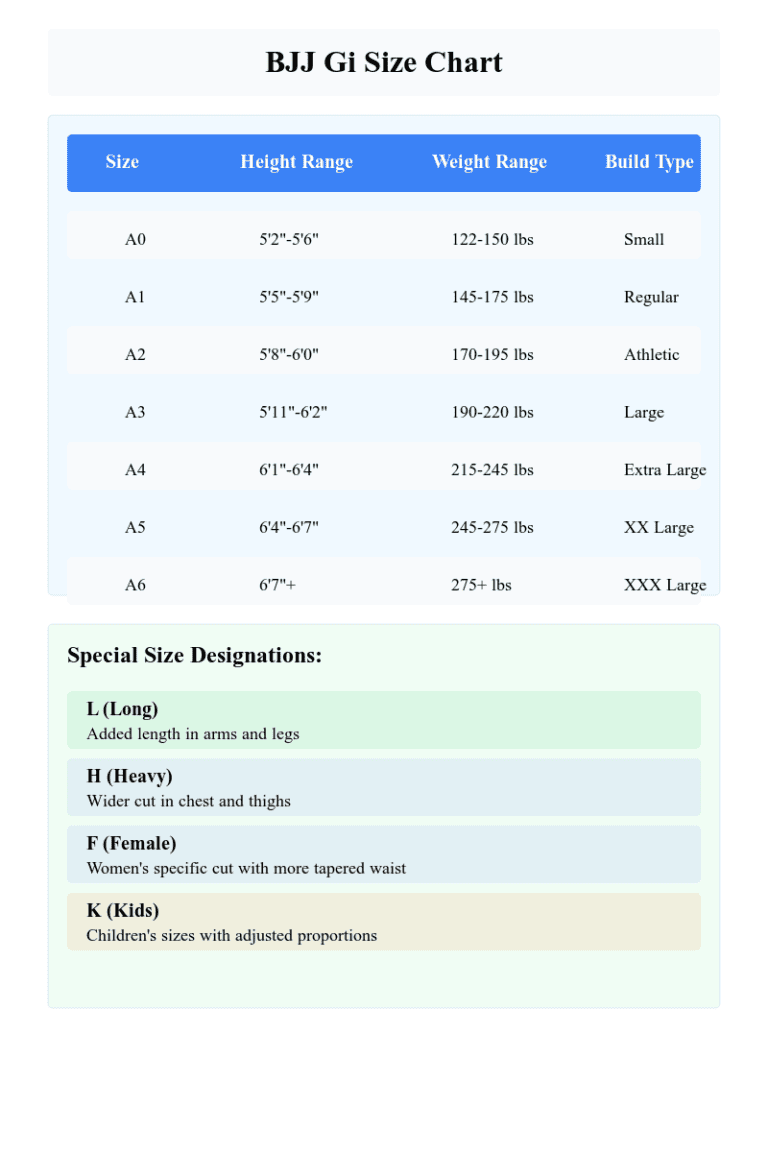 Ultimate BJJ Gi Size Charts [2024]: Perfect Fit Guide for All Brands